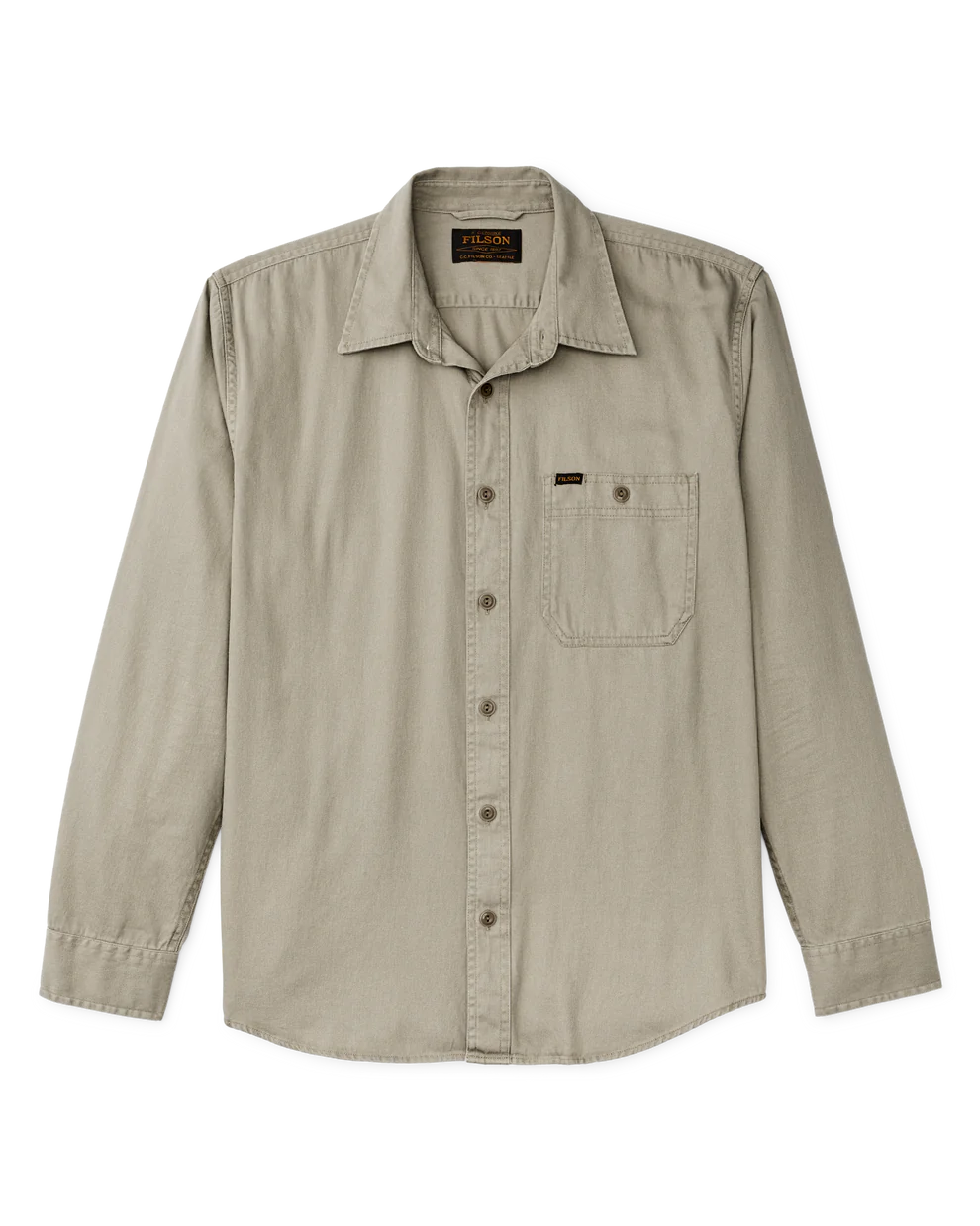Filson Shipwright Fine Twill Shirt-Gray Khaki